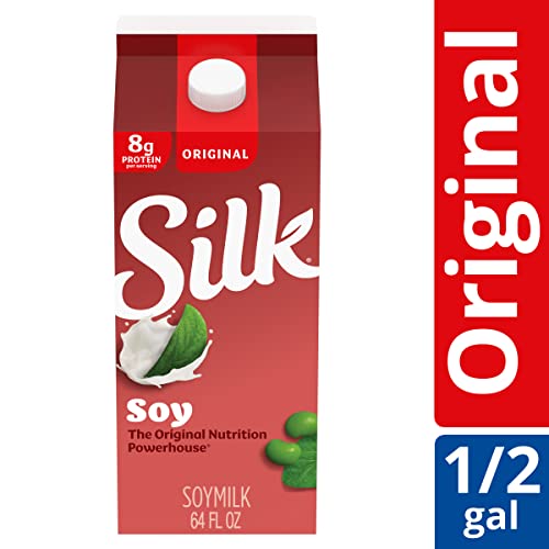 Silk Soymilk, Original, Dairy-Free, Vegan, Non-GMO Project Verified, Half Gallon, 64 Fl Oz