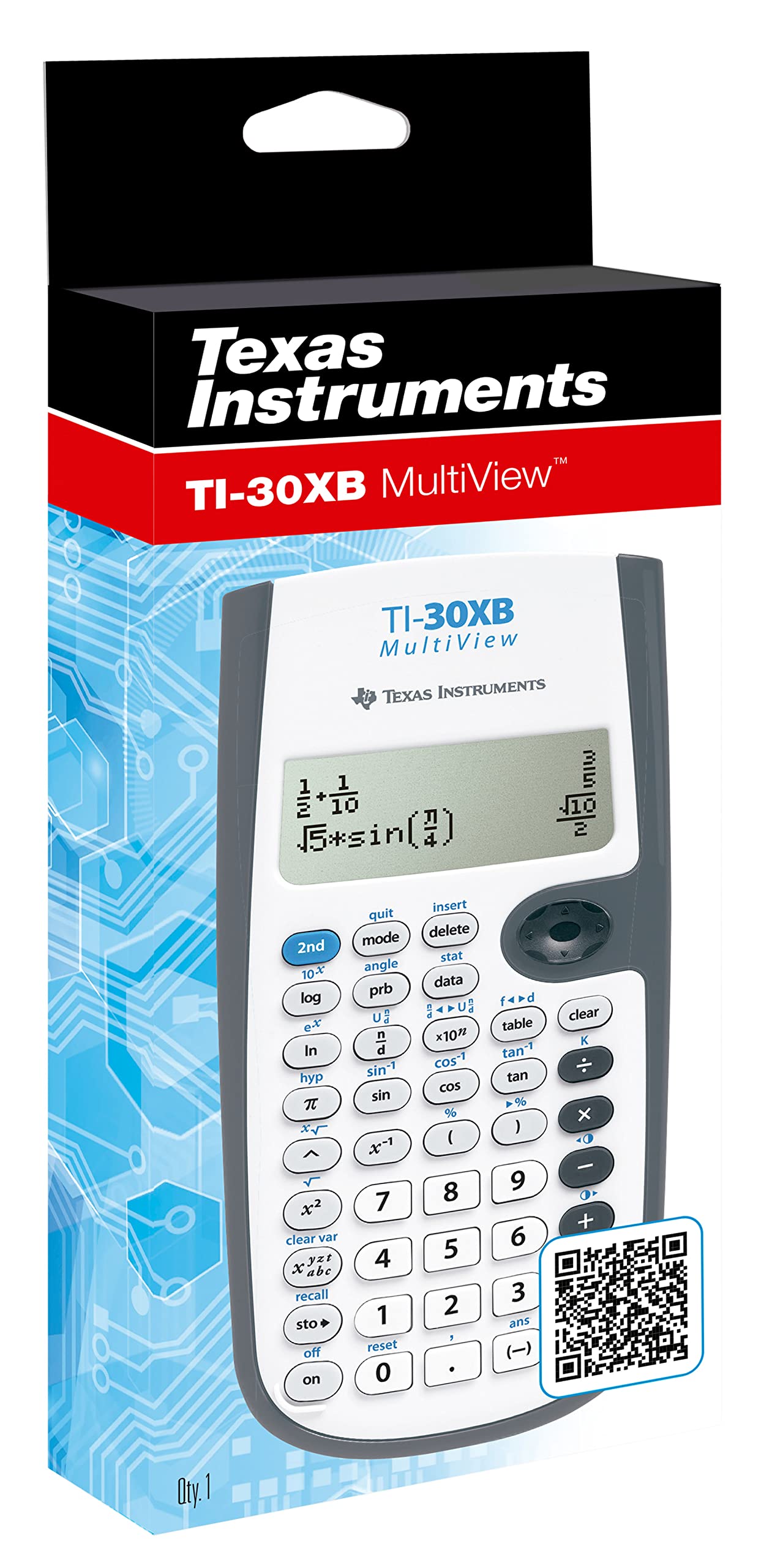 Texas Instruments TI-30XB Mulitview Scientific Calculator, Grey, White