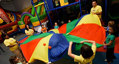 Tebery Kids Play Parachute with 12 Handles,12ft Multicolored Parachute for Tent Cooperative Games