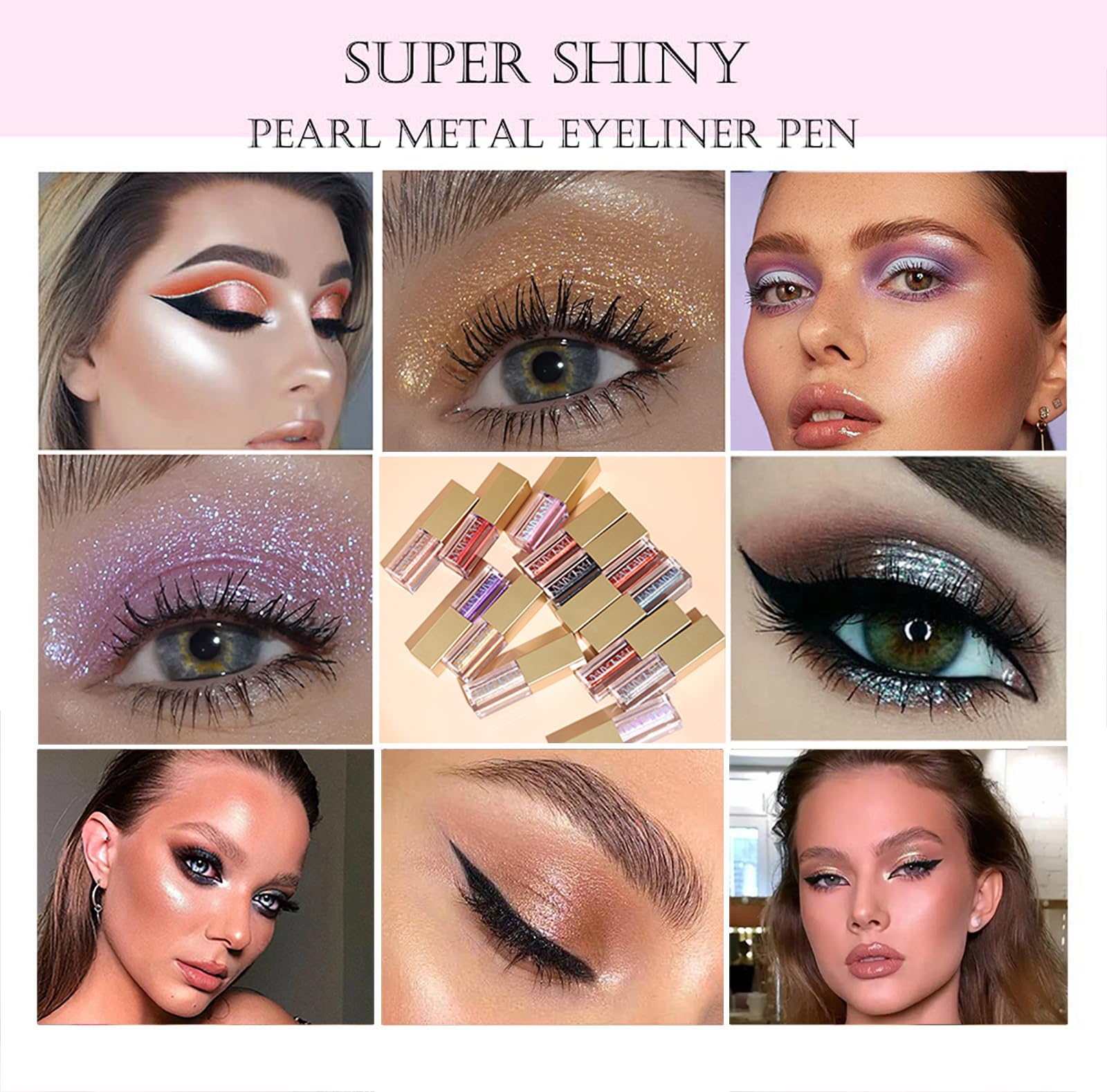Skynest Liquid Glitter Eyeshadow, 12Pcs Long Lasting | Quick drying | High-impact, Multi-Dimension Eye looks Metallic Shimmer Makeup Edition