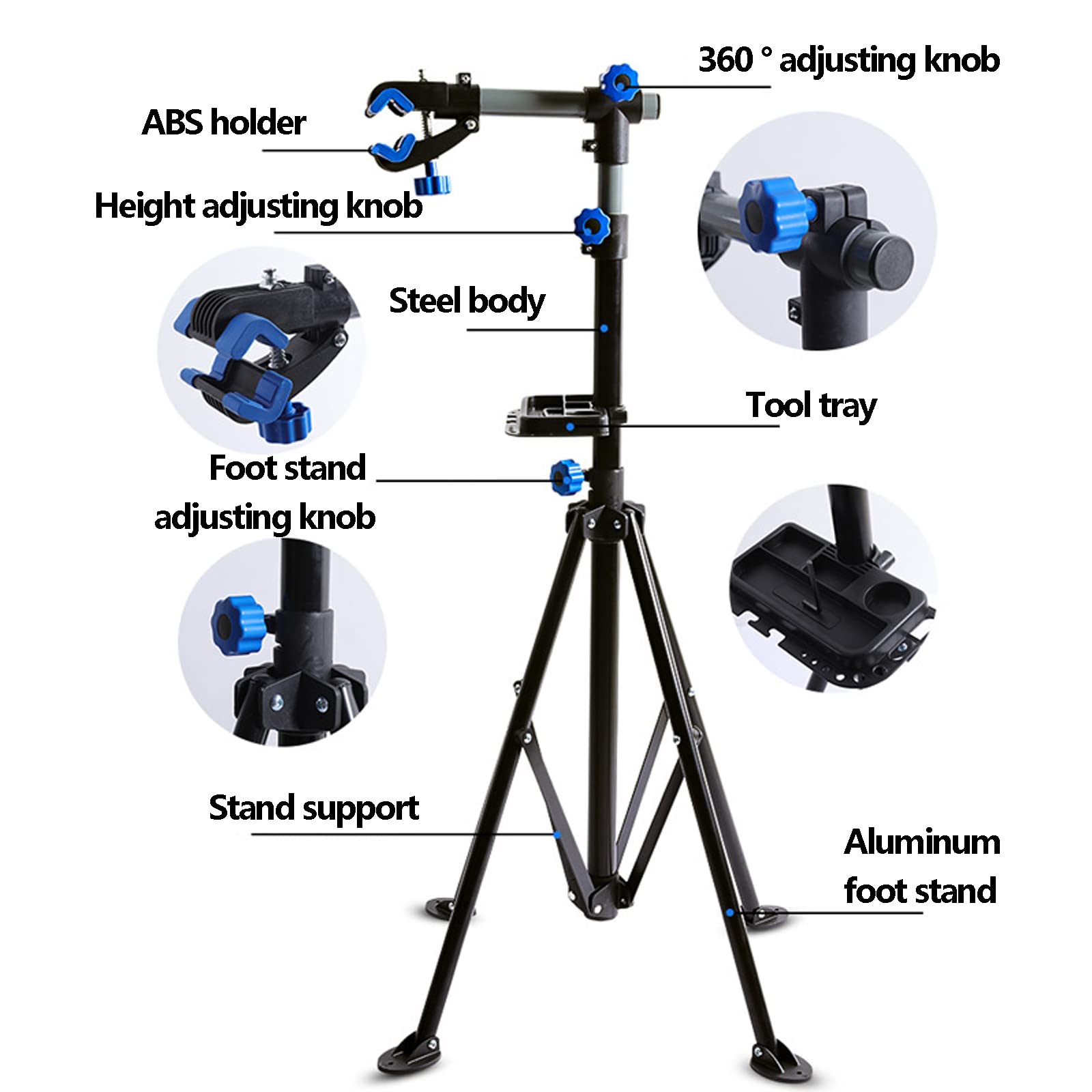 Rishaca Bike Stand Floor, Seat Stay and Chain Stay Support Bicycle Stand Rack, Bike Stands for Indoor Storage