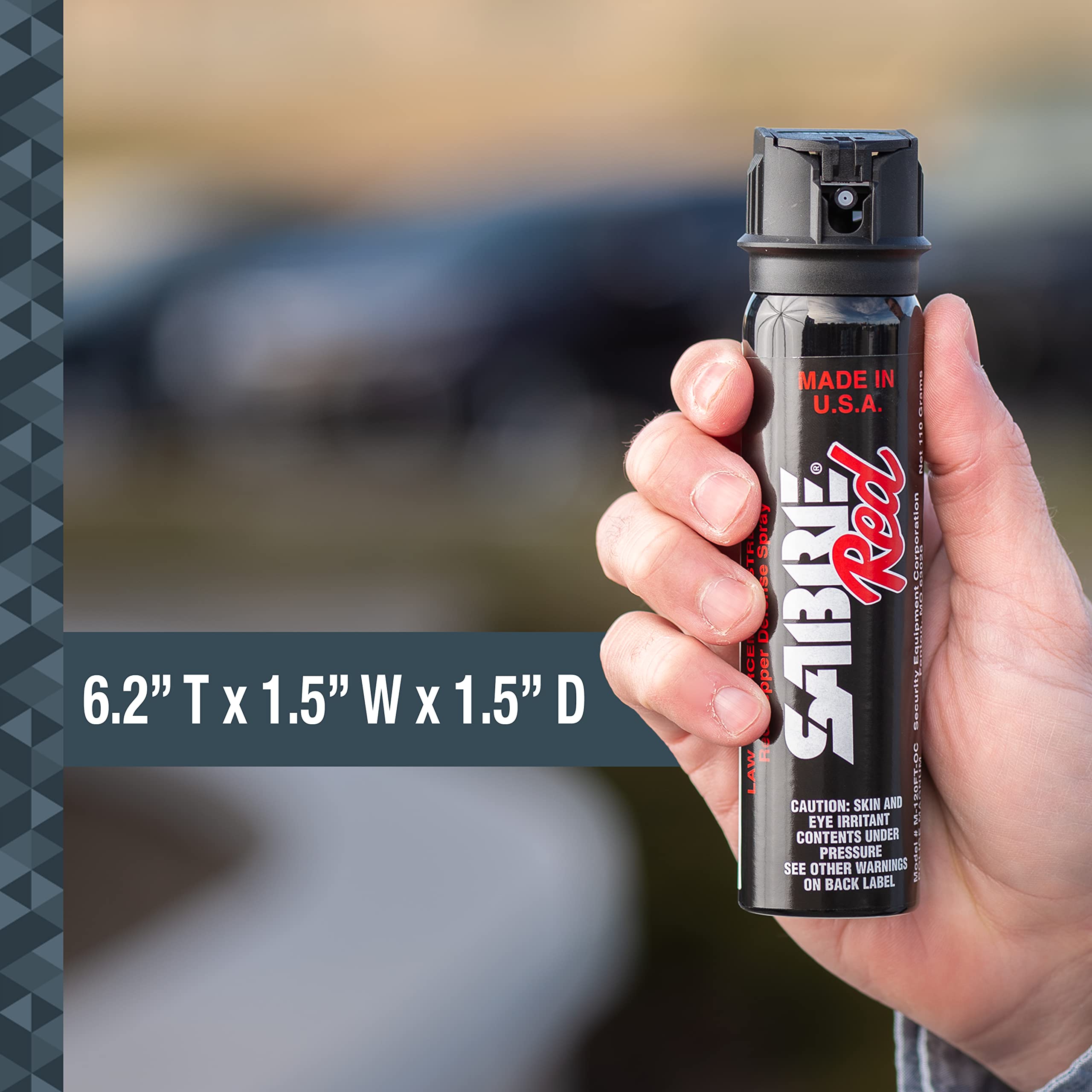 SABRE Magnum 120 Pepper Spray with Holster, 40 Bursts, 12-Foot (4-Meter) Range, Extra Large 122 Gram Canister, UV Marking Dye, Fast Flip Top Safety