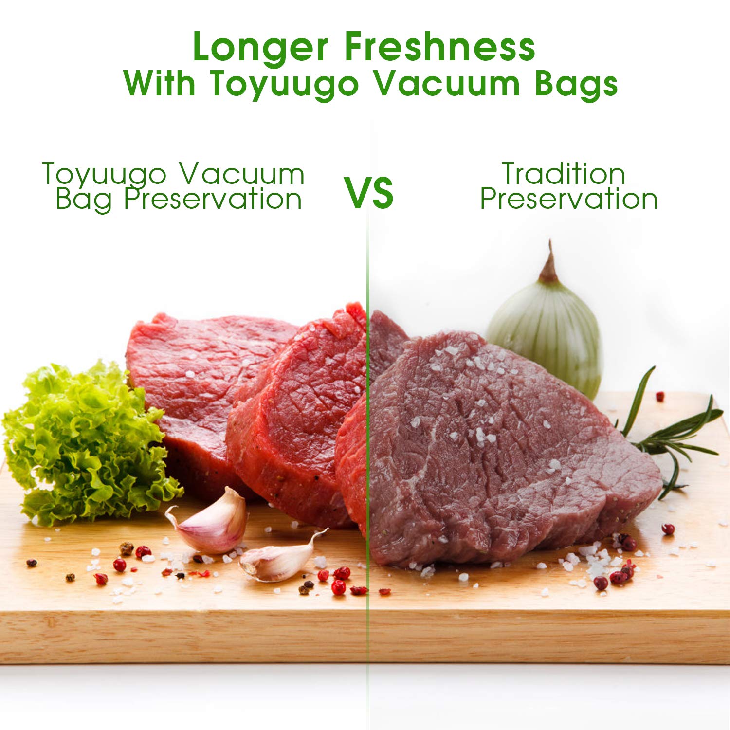 Vacuum Sealer Bags, 2 Rolls Thicker Heavy-Duty Commercial Quality Textured Vacuum Seal Bags for Food Storage Saver Sous Vide Cooking