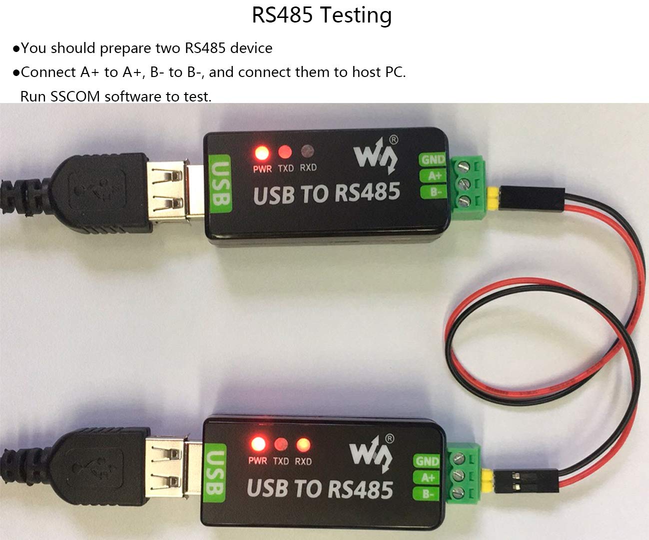 USB to RS485 Converter Industrial Adapter Original FT232RL and SP485EEN Fast Communication Embedded Protection Circuits Resettable Fuse ESD Protection