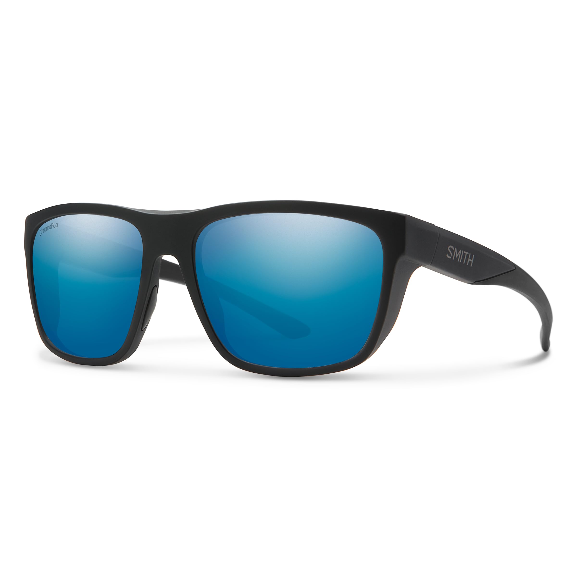 SMITH Barra Sunglasses ā Performance Sports Active Sunglasses for Watersports, Fishing & More ā For Men & Women ā Matte Black + Blue ChromaPop Polarized Mirror Lenses