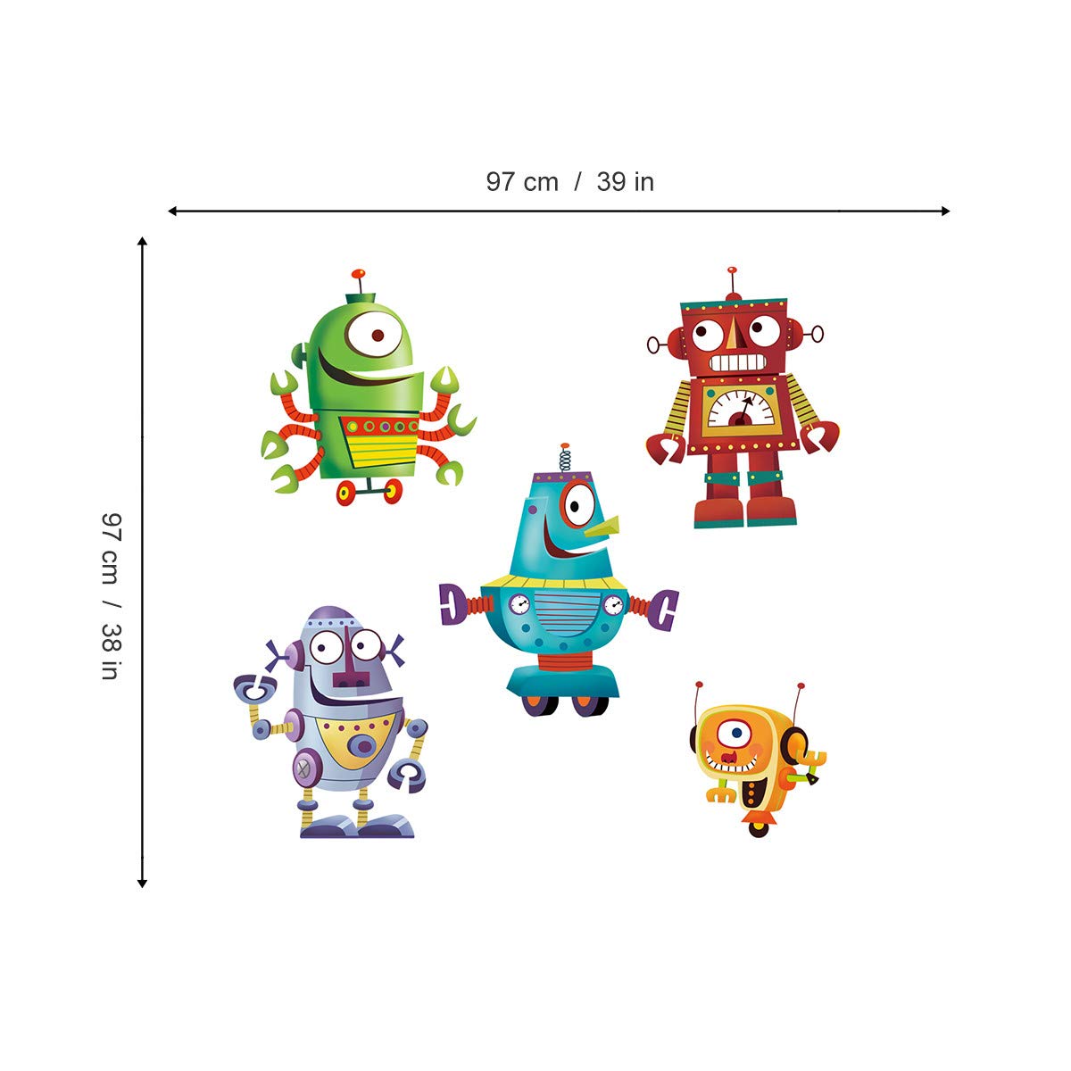 ufengke Cartoon Robot Wall Stickers DIY Removable Vinyl Wall Decals Art Decor for Kids Boys Nursery Bedroom Playroom