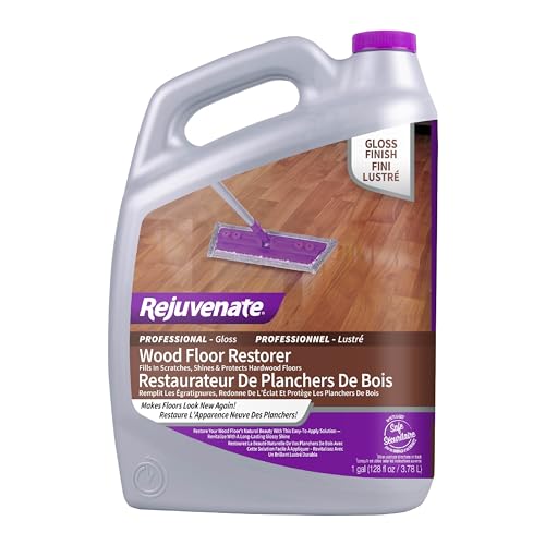 Rejuvenate Professional Wood Floor Restorer and Polish with Durable Finish Easy Mop On Application High Gloss Finish 128oz