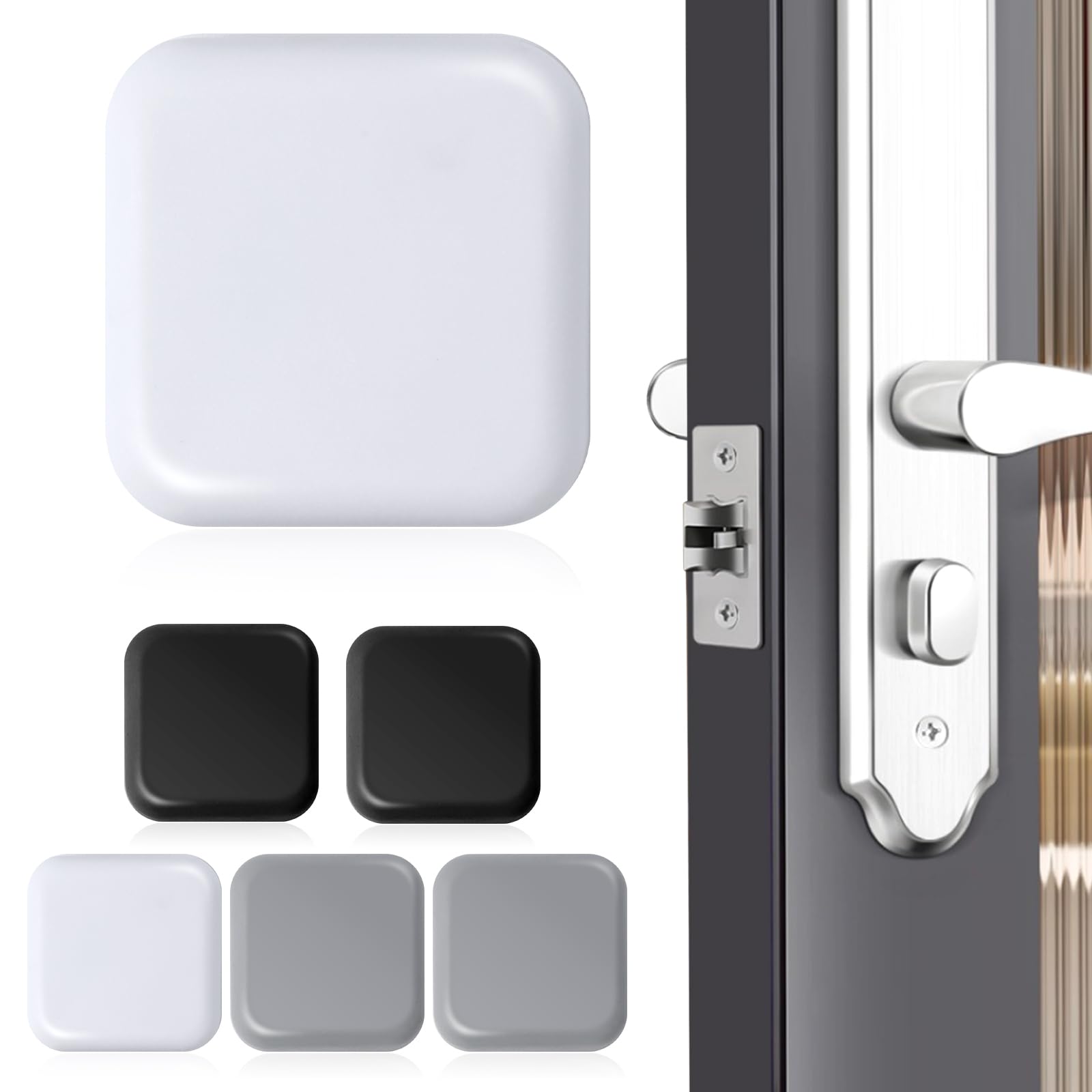 WLLHYF Door Stoppers Wall Protector, 6pcs Soft Silicone Self Adhesive Crash Pad Thickened Door Handle Bumper Door Knob Guard for Home Office Walls