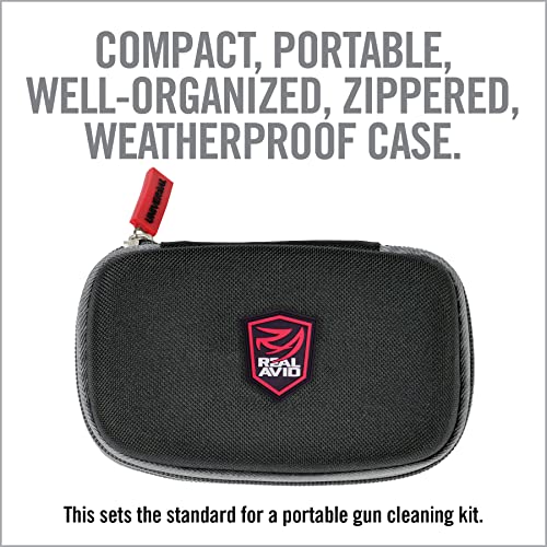 Real Avid Gun Boss Universal Cable 17-Piece Multi Caliber Gun Cleaning Kit for 12 & 20 gauge shotguns, .17 - .45 cal Hunting Rifles & Handguns Complete Gun Cleaning System w/ Compact Zippered Case