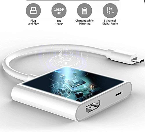 Veetone Lightning to HDMI Adapter for iPhone 11/11 Pro/XR/XS/X8, iPad on HDTV/Monitor/Projector