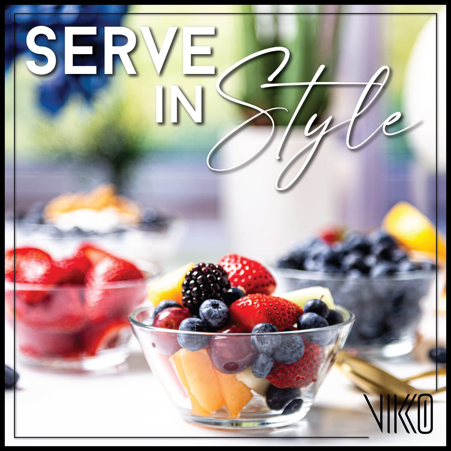 Vikko Glass Bowls, Set of 12, Glass Dessert Bowls, 7 Ounce Glass Dish for Dessert, Candy, Kitchen Prep, Dishwasher Safe