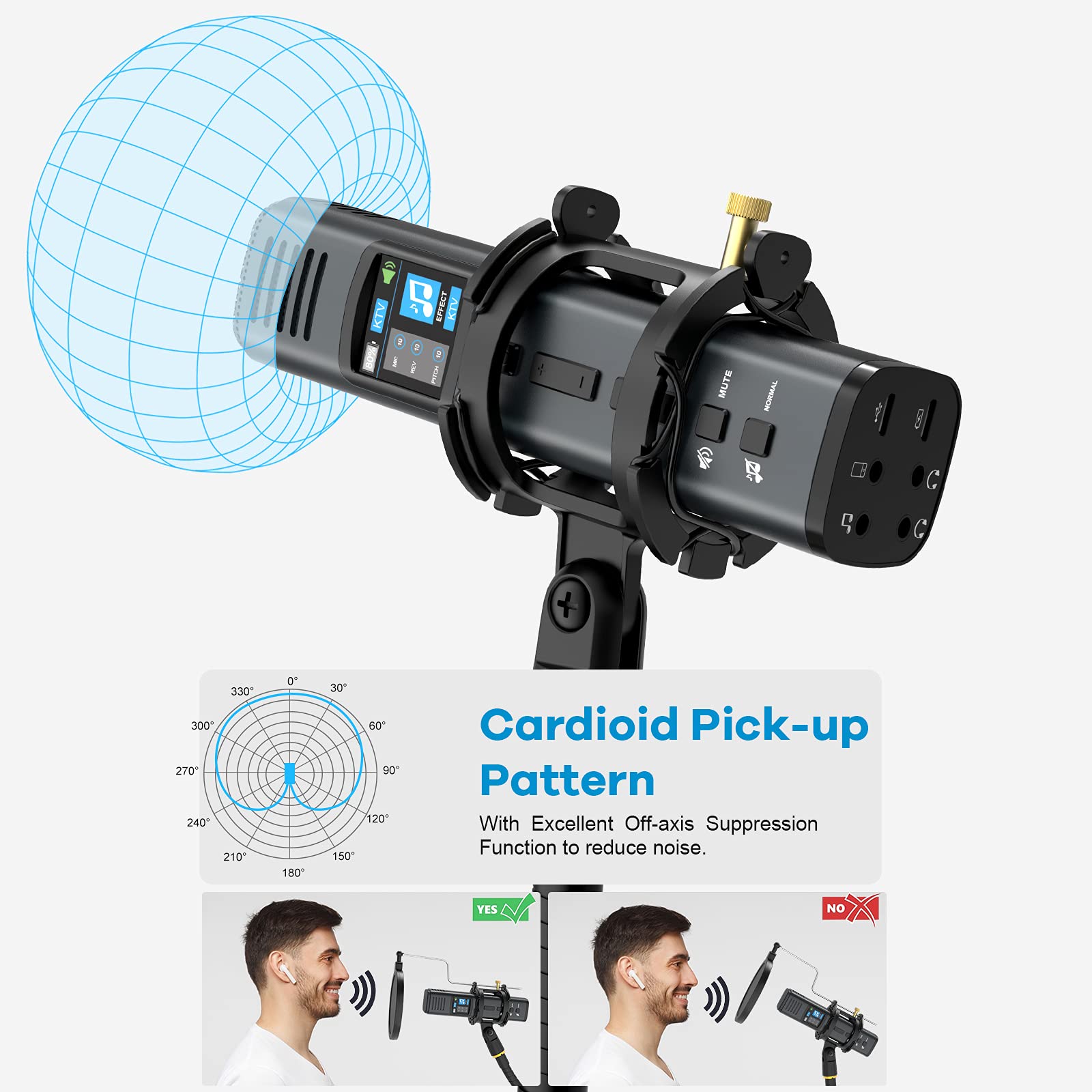 ZealSound Studio Microphone, Condenser Recording Microphone for Phone & Computer Mac Tablet, Metal DJ Mixer Mic with Gooseneck Arm Clamp Mount for Singing Podcasting Streaming YouTube TikTok Videos