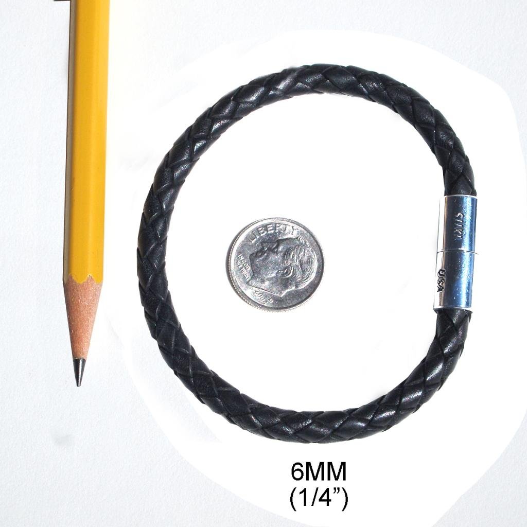 Suki Braided Leather Bracelet - 6mm (1/4") Black