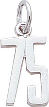 Rembrandt Charms Number 75 Charm, Sterling Silver