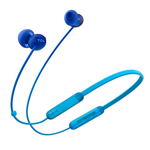 TCL SOCL300BT Wireless Bluetooth in-Ear Earbud Headphones with Noise Isolation and Extra-Long 17hr Playback Battery, Built-in Mic - Ocean Blue