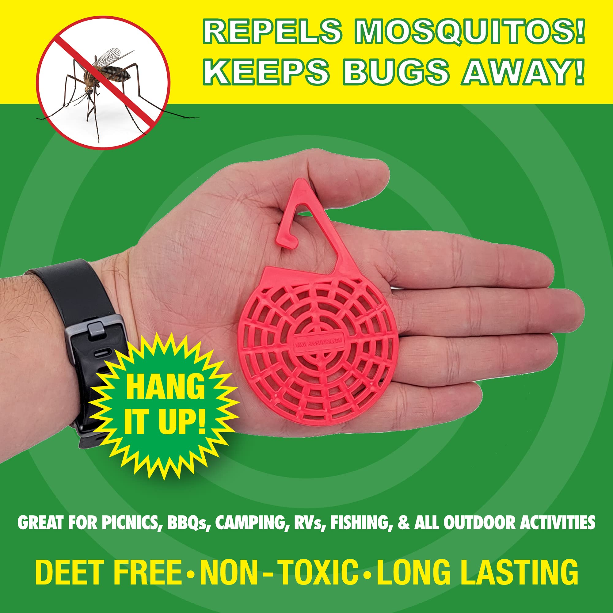 Superband Insect Repelling Hanging Mosquito Eliminator - DEET Free - for Kids and Adults (10 Pack)