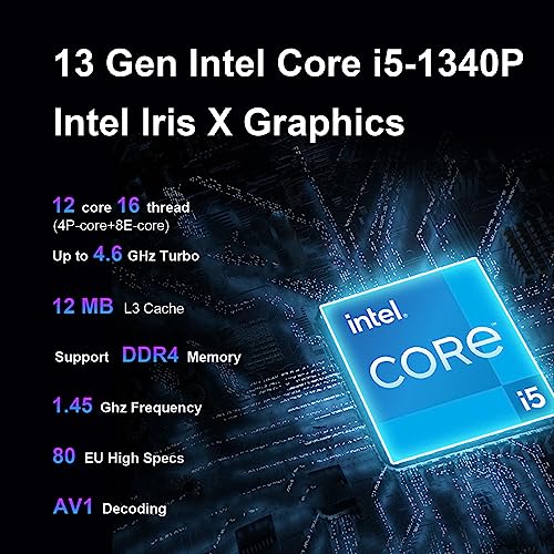Reatan NUC13 Pro NUC13VYKi7 Vivid Canyon 32GBRAM 1TB SSD Mini PC Mini Computer,Win 11 Pro Mini Computers,Intel i7-1360P 12 Core,16 Thread, Up to 5 GHz Turbo,DDR4,WiFi 6E,BT 5.3,8K Support,USB 3.2