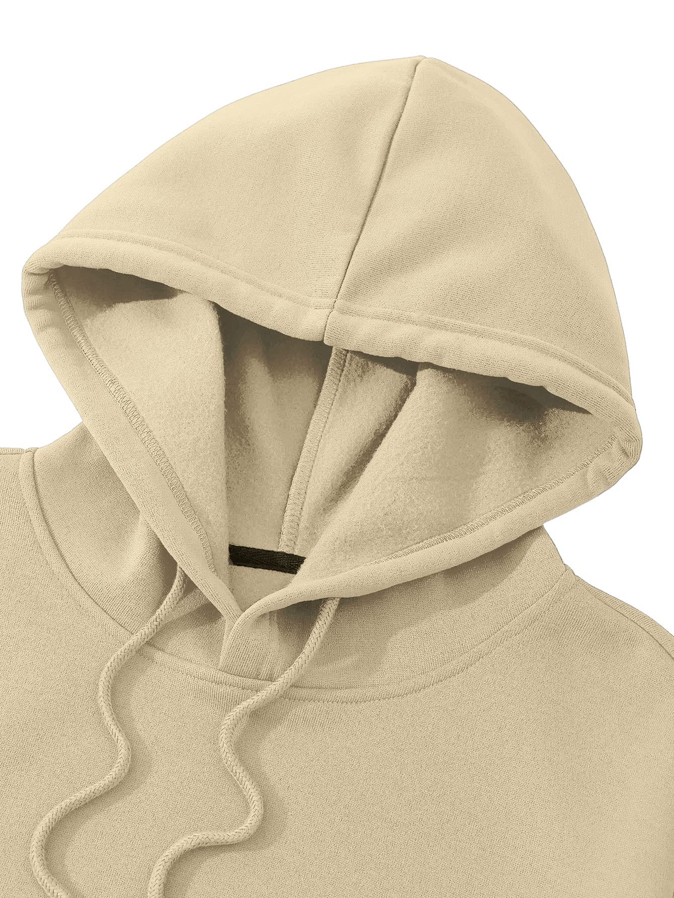 SOLY HUX Letter Hoodies for Men Casual Slogan Graphic Long Sleeve Streetwear Pullover Sweatshirt with Pocket Khaki Letter S