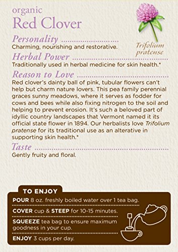Traditional Medicinals Tea, Organic Red Clover, Supports Skin Health, 96 Tea Bags (6 Pack)