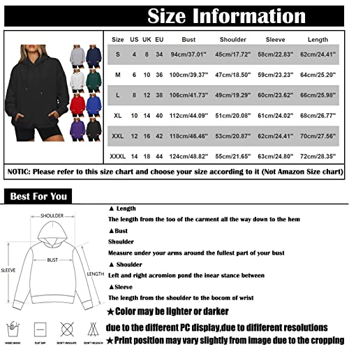 slqdgmryz Womens Hoodies Fleece Drop Shoulder Pullover Drawstring Oversized Hooded Long Sleeve SweatShirts Shirts Solid Color Casual Tops Fall Fashion Outfits Blue