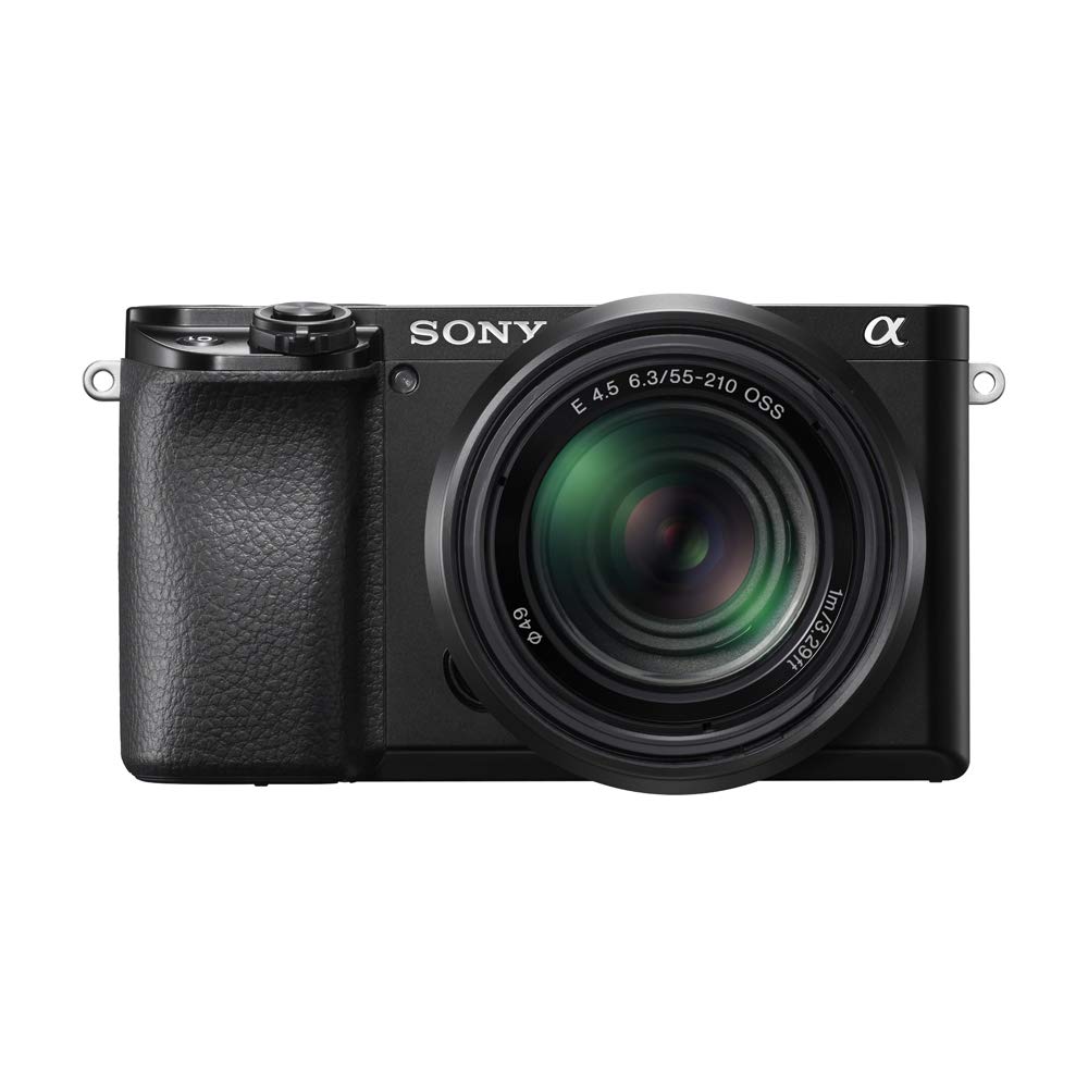 Sony a6100 Mirrorless Camera 4K APS-C ILCE-6100YB with 2 Lens Kit 16-50mm + 55-210mm Bundle with 2X Battery + Deco Gear Travel Bag Case + 64GB Memory Card + Photo Video Software + Accessories