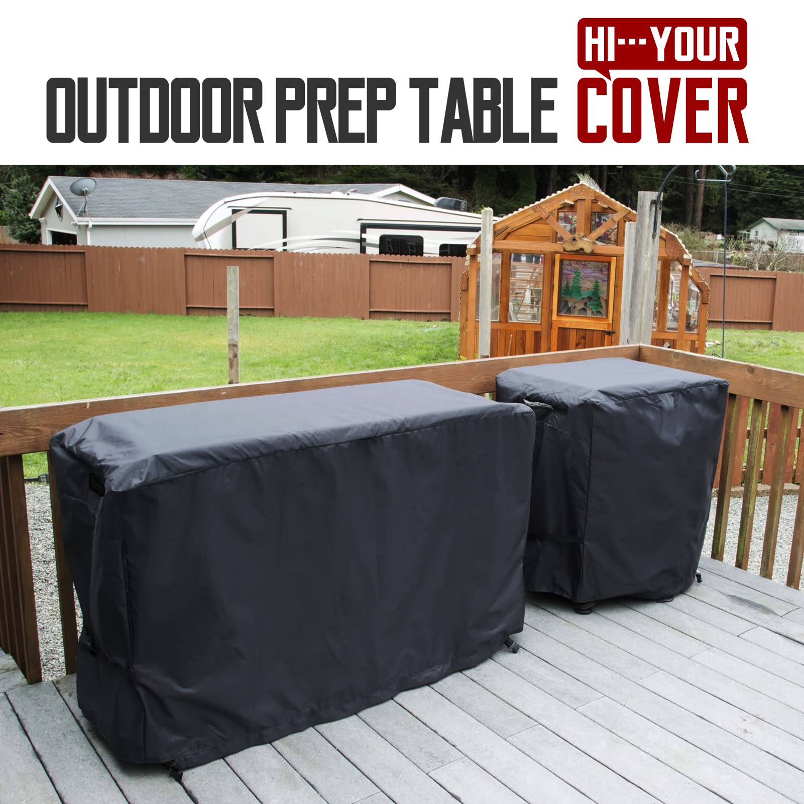 Prep Table Cover, Fits 52 inch Keter Unity XL Portable Outdoor Table,420D Tear-Resistant, UV Resistant, All Weather Protection Waterproof,52"L x 22"W x 36"H