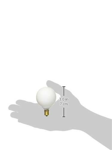 Satco S3832 120-Volt 60-Watt G16.5 Candelabra Base Light Bulb, Satin White, 1 Count (Pack of 1)