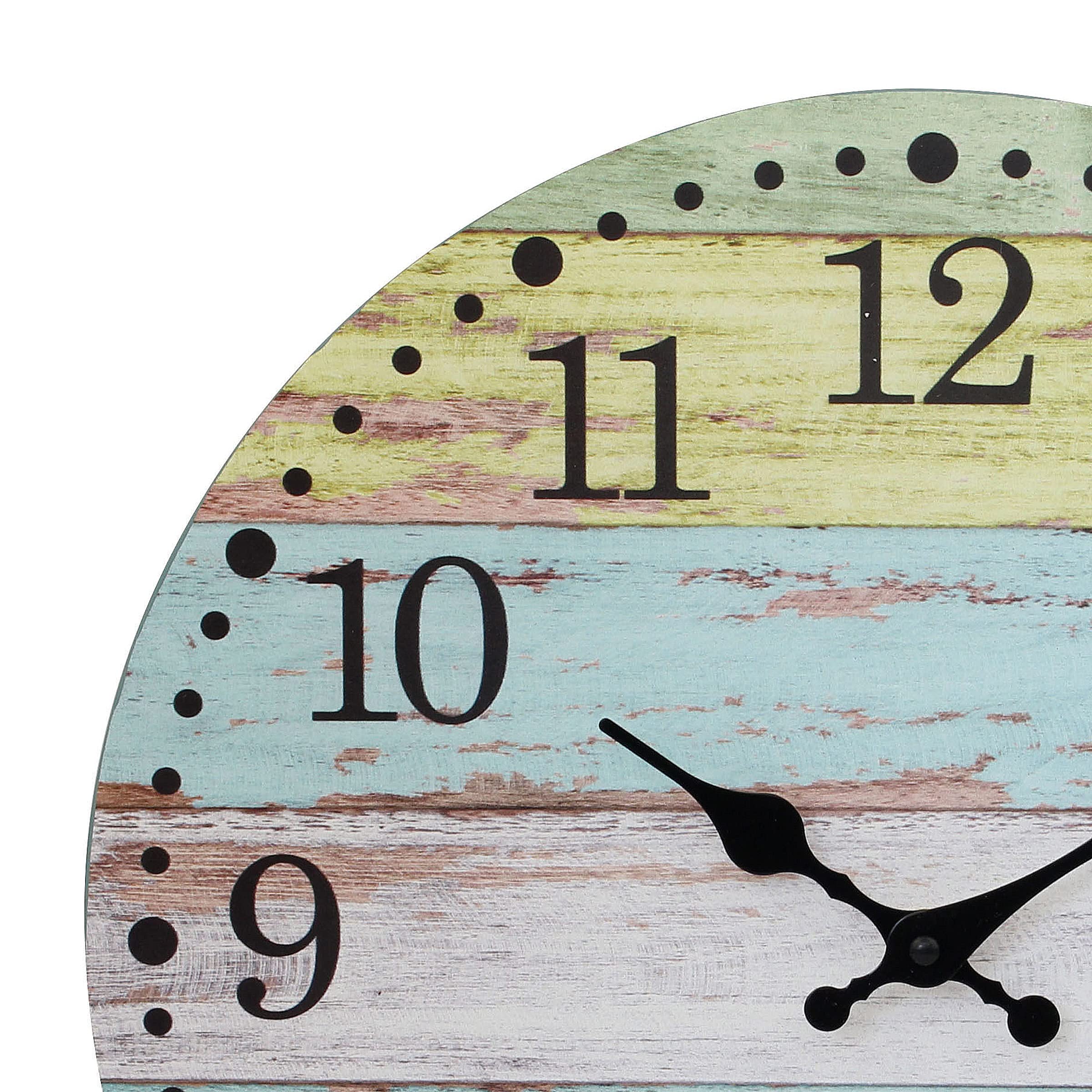 Stonebriar Vintage Farmhouse 14 Inch Round Battery Operated Hanging Wall Clock