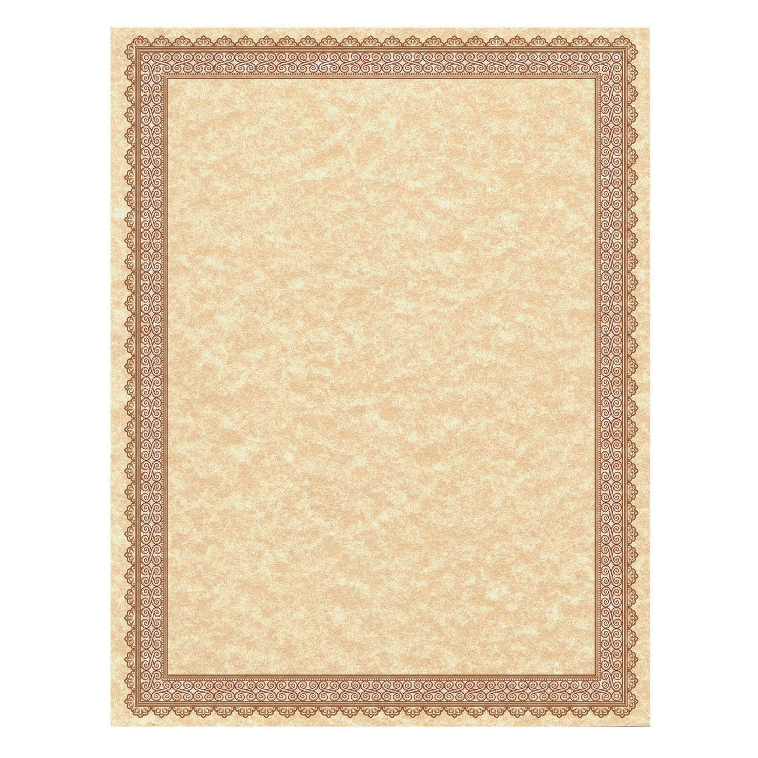 Southworth Parchment Certificates, Vintage, 8.5" x 11", Copper with Burgundy and Gold Foil Border, 50 Sheets (91350)