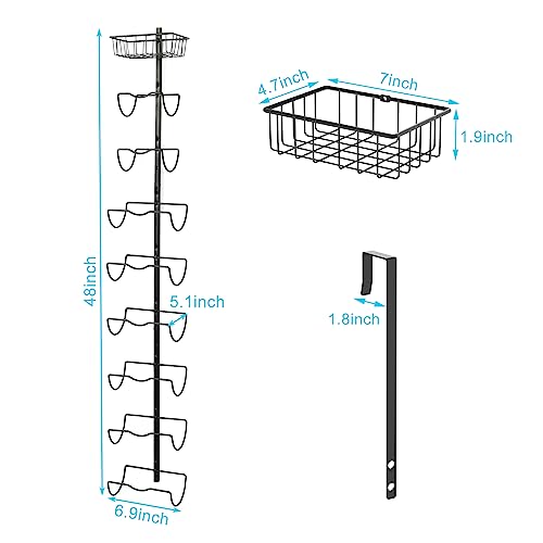 X-cosrack 9-Tier Over The Door Towel Racks for Bathroom - Wall Mounted Metal Towel Holder-Rolled Towel Organizer Door Hanging Towel Storage-Matte Black