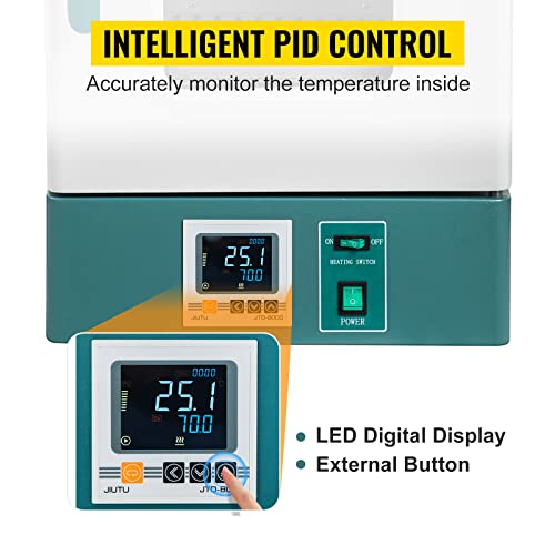 VEVOR Lab Incubator 20L Bacteria Incubator RT-65β Scientific Digital Incubator PID Temperature Control Microbiological Laboratory Incubator for Bacterial Culture Seed Germination Medical Science