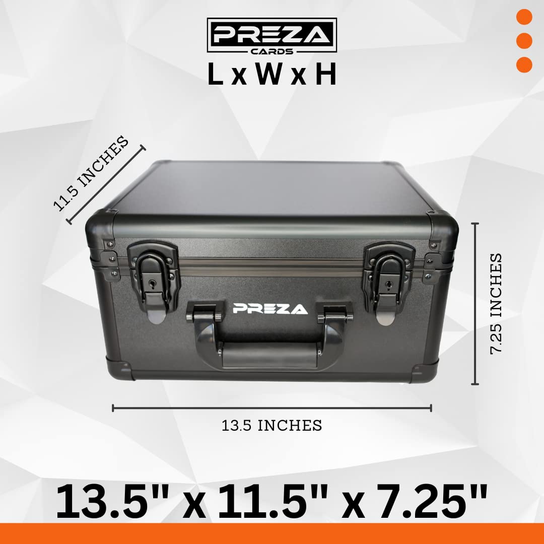 PREZA Graded Card Storage Box - Premium Sports Card Display Case Holder for Trading Cards (Black)