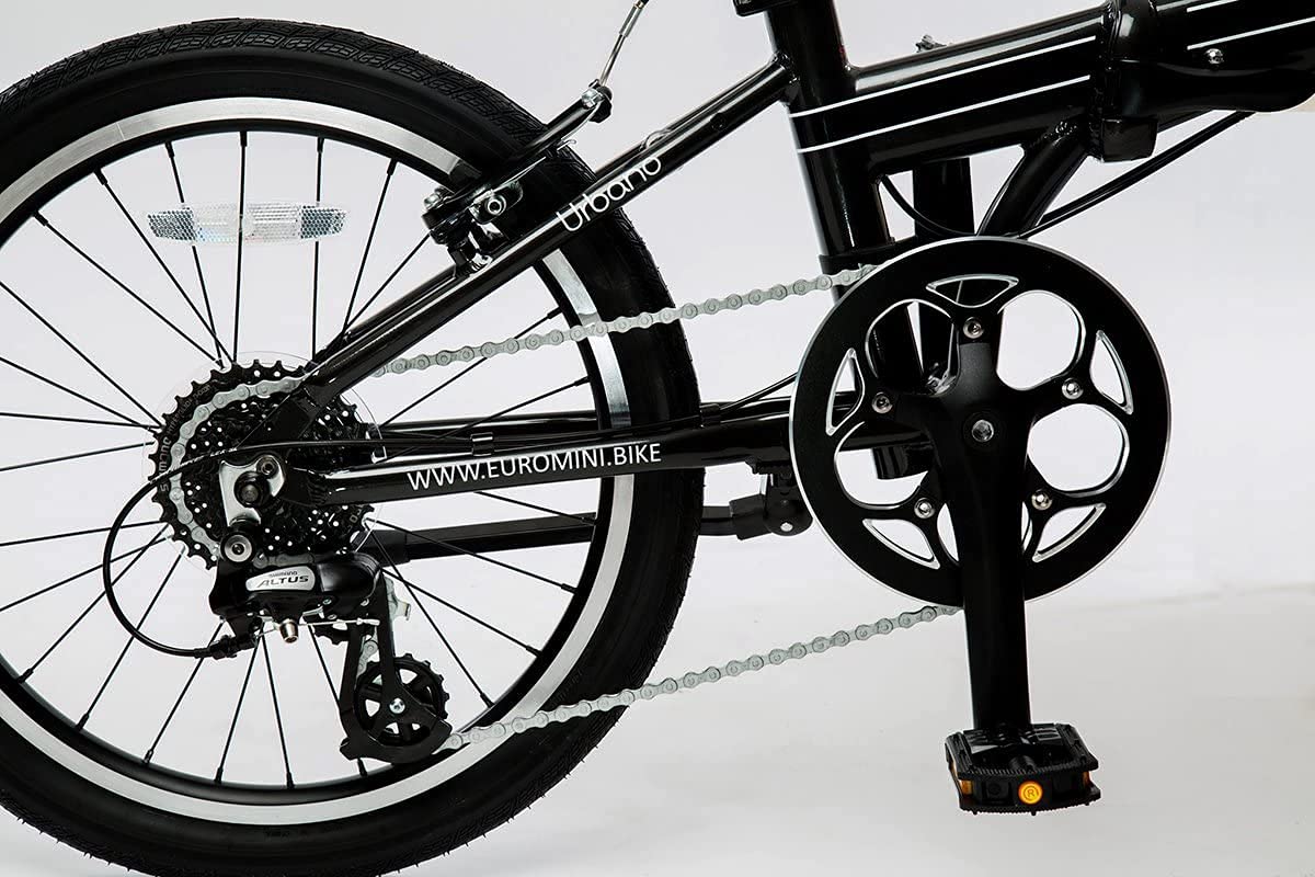 ZiZZO Urbano 24lb Lightest Aluminum Frame Genuine Shimano 8-Speed 20-Inch Folding Bike (Space Gray)