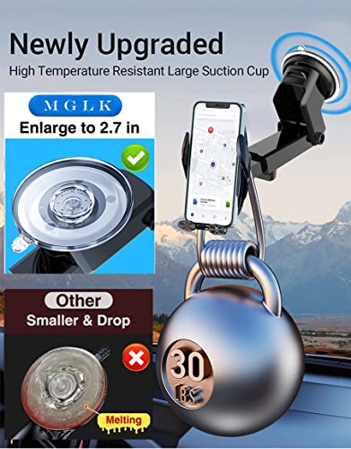Wireless Car Charger Mount, 15W Qi Fast Charging Auto-Clamping Cell Phone Car Holder Air Vent Windshield (Pink)