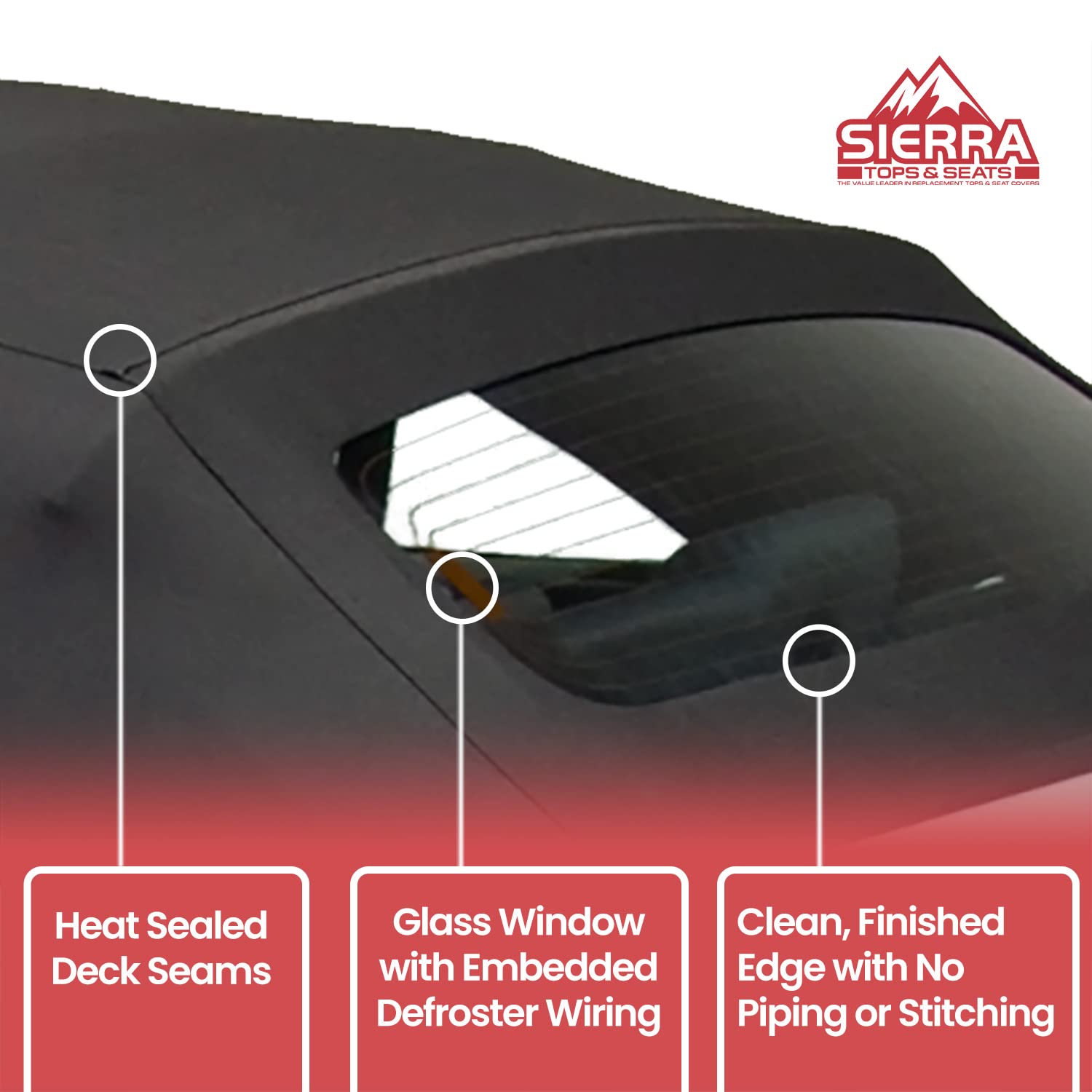 Sierra Auto Tops Replacement Convertible Soft Top Fits 2005-2014 Ford Mustang GT, Shelby, GT500 Models. Premium Grade Sailcloth Vinyl, UV Resistant, Precision Fit, 1-Year Manufacturer Warranty β Black