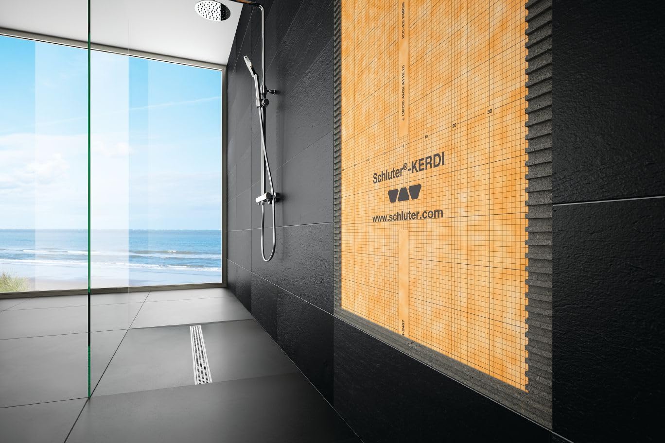 Schluter Kerdi Bonded Waterproofing and Vapor-Retardant Membrane for Tile Application - 3' 3" Width, 16' 5" Length, 54 Square Feet - KERDI200/5M