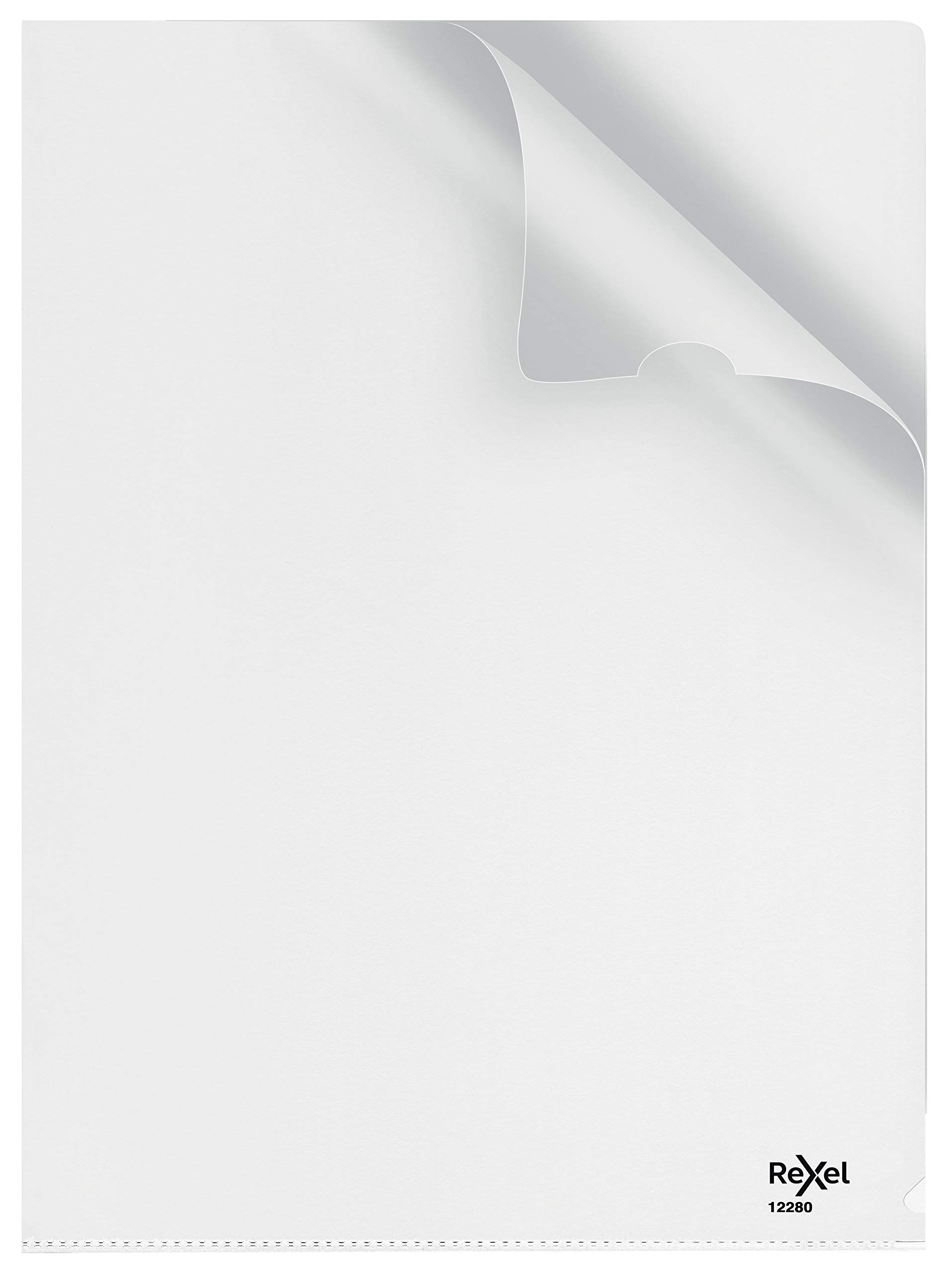 Rexel Nyrex 80 Heavy Duty A4 Letter File, Clear Embossed, Heavy Duty 170mic, Cut Flush, L-Folder, Pack of 25, 12280