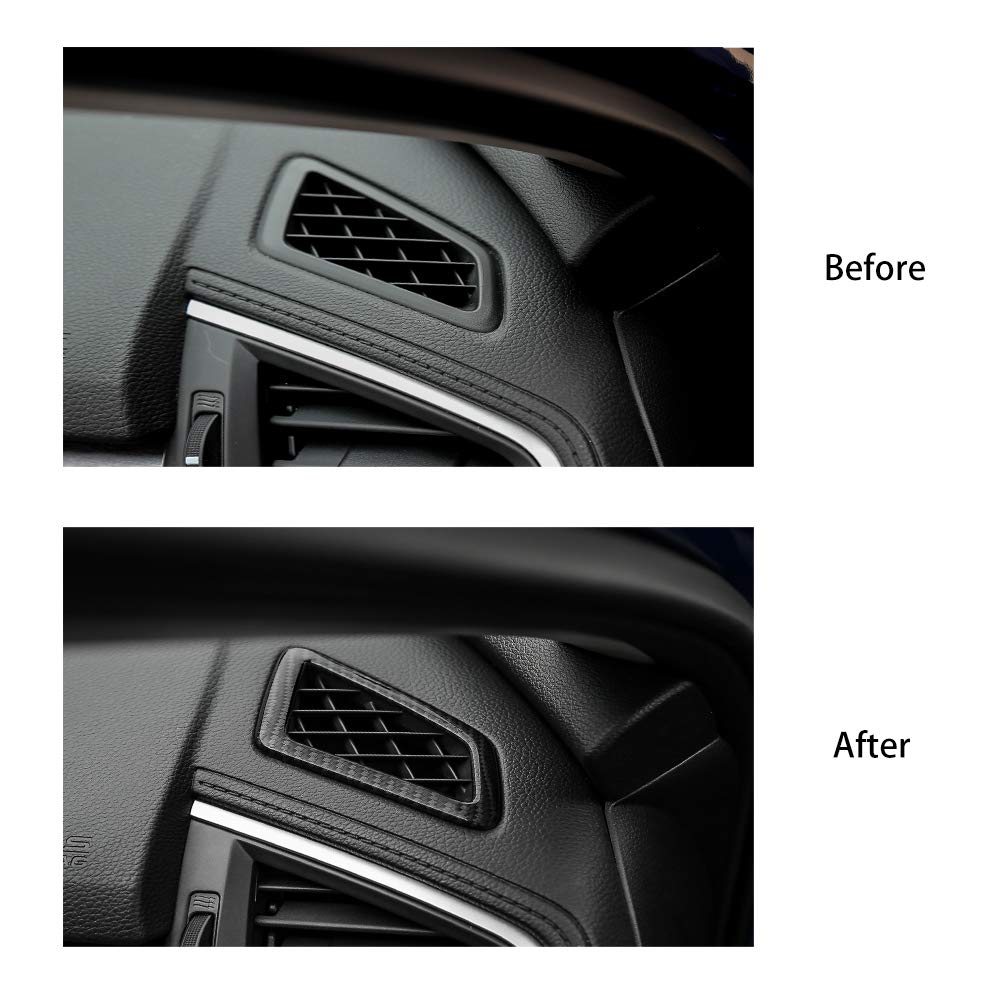 Thenice for 10th Gen Civic ABS Carbon Fiber Style Dashboard Air Vent Trims Wind Outlet Decoration Stickers for Honda Civic 2016 2017 2018 2019 2020 2021