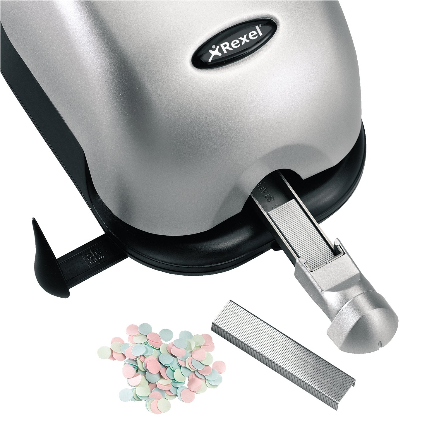 Rexel Polaris 1420 Electric Stapler and Hole Puncher 9mm Throat Depth Black/Silver (20 Sheet Capacity)