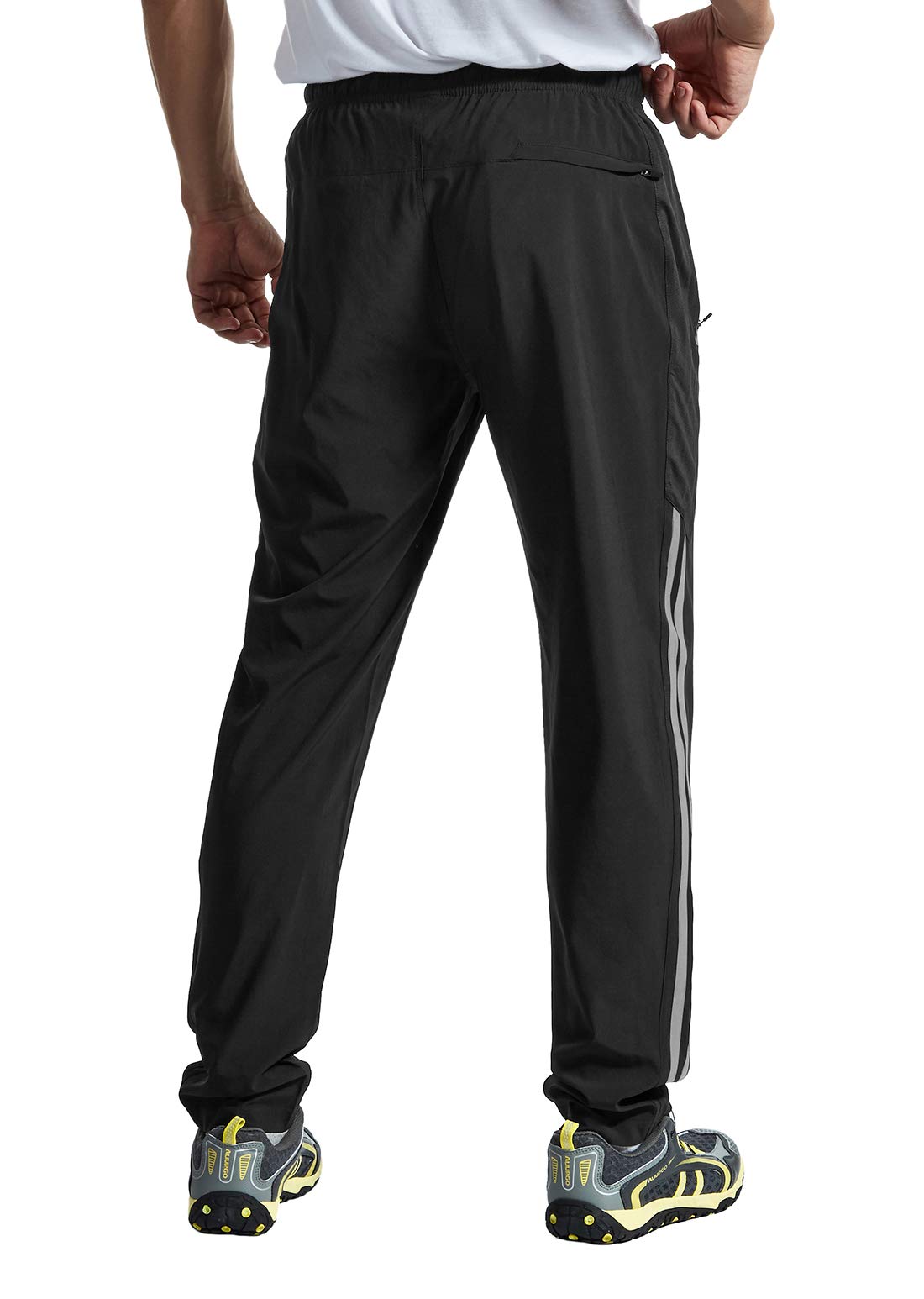 YSENTO Men's Running Hiking Pants Lightweight Quick Dry Mountain Camping Fishing Sport Pants(Black,US M)