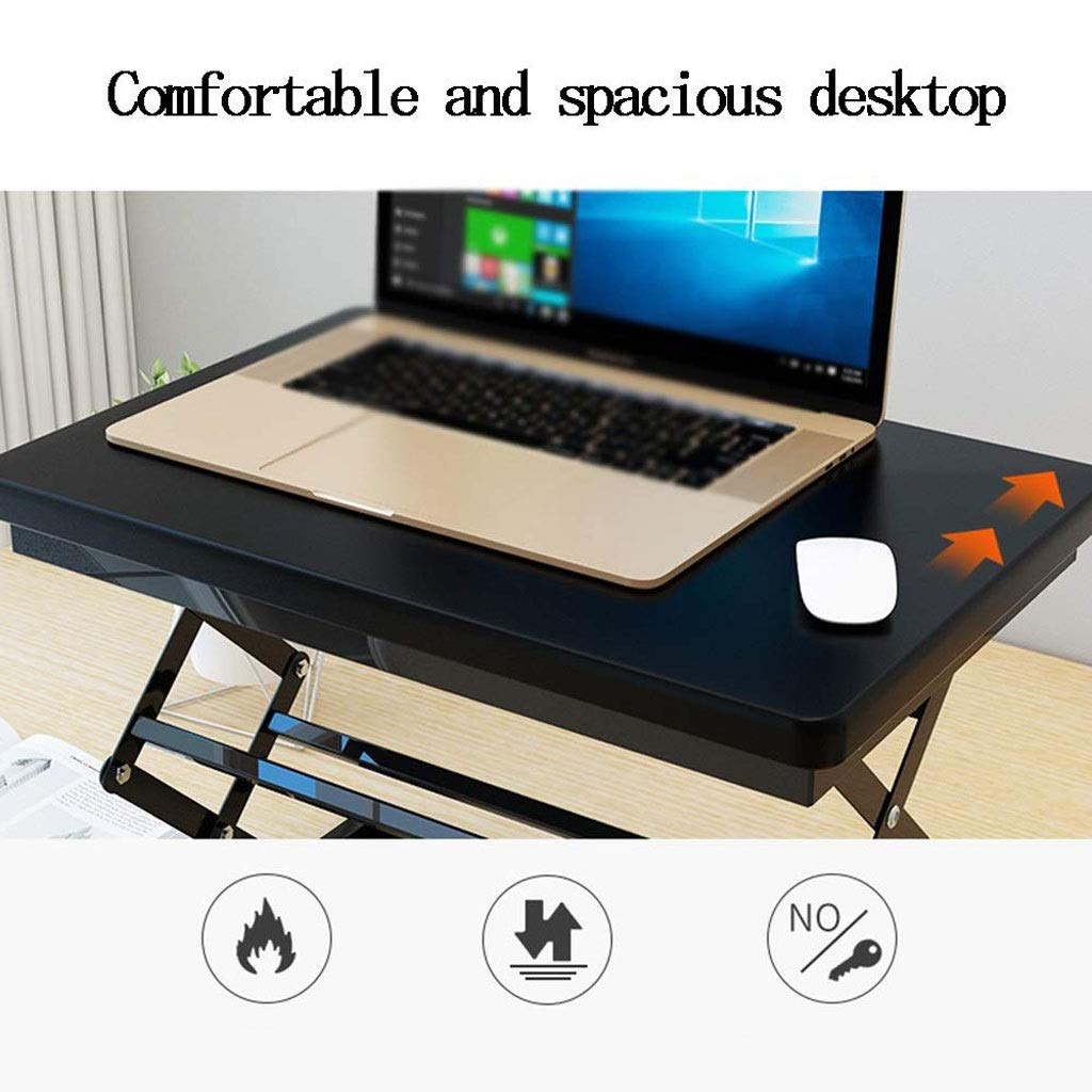 SCKTFS Ergonomic Standing Desk Height Adjustable Laptop and Computer Table - Black Stand Folding Desktop Workstation Converter for Office or Gaming Use