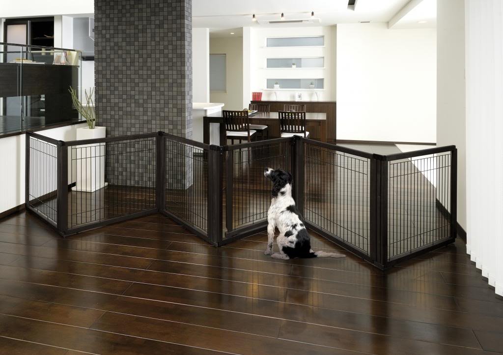 Richell Convertible Elite 6 Panel Pet Gate Black