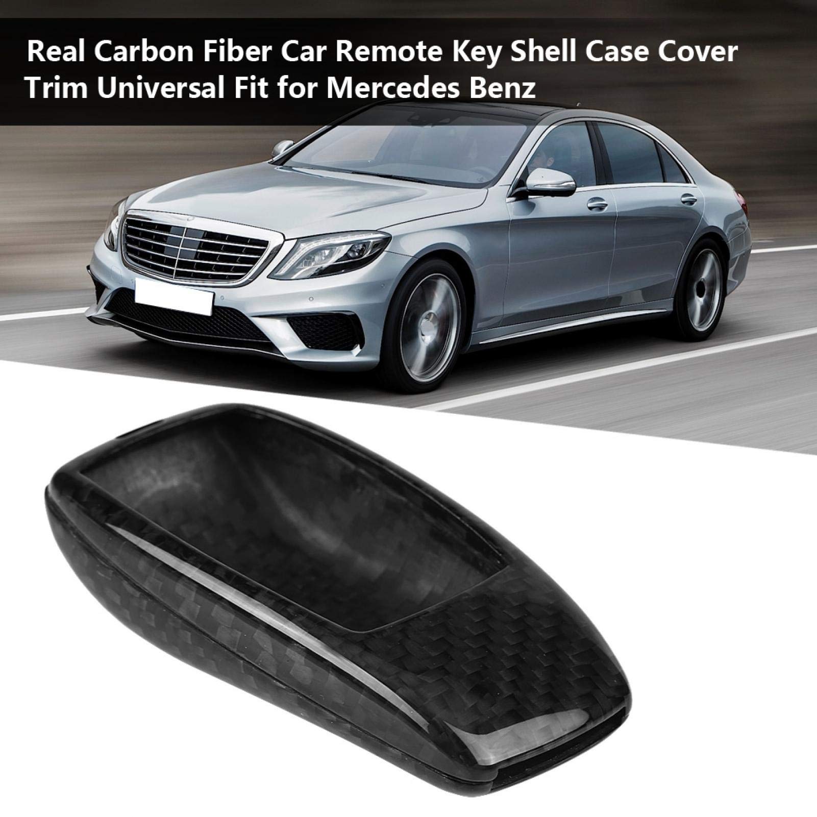 Terisass Car Remote Key Fob Case Shell Repalcement Carbon Fiber Key Shell Case Cover Trim for Mercedes Benz E Class W213 2016 2017 2018 for Mercedes Benz S Class W222 2014 2015 2016 2017 2018