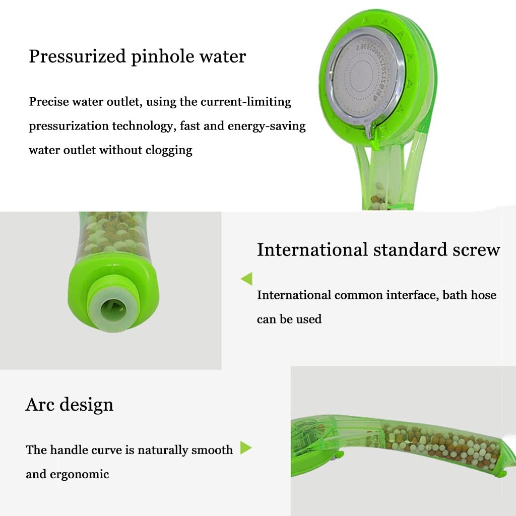 Spa hand-held shower head, hot spring shower Set, 3 Shower Modes, Bathroom Pressurized Shower Kit, Detachable, Negative ions Showerheads for everyone