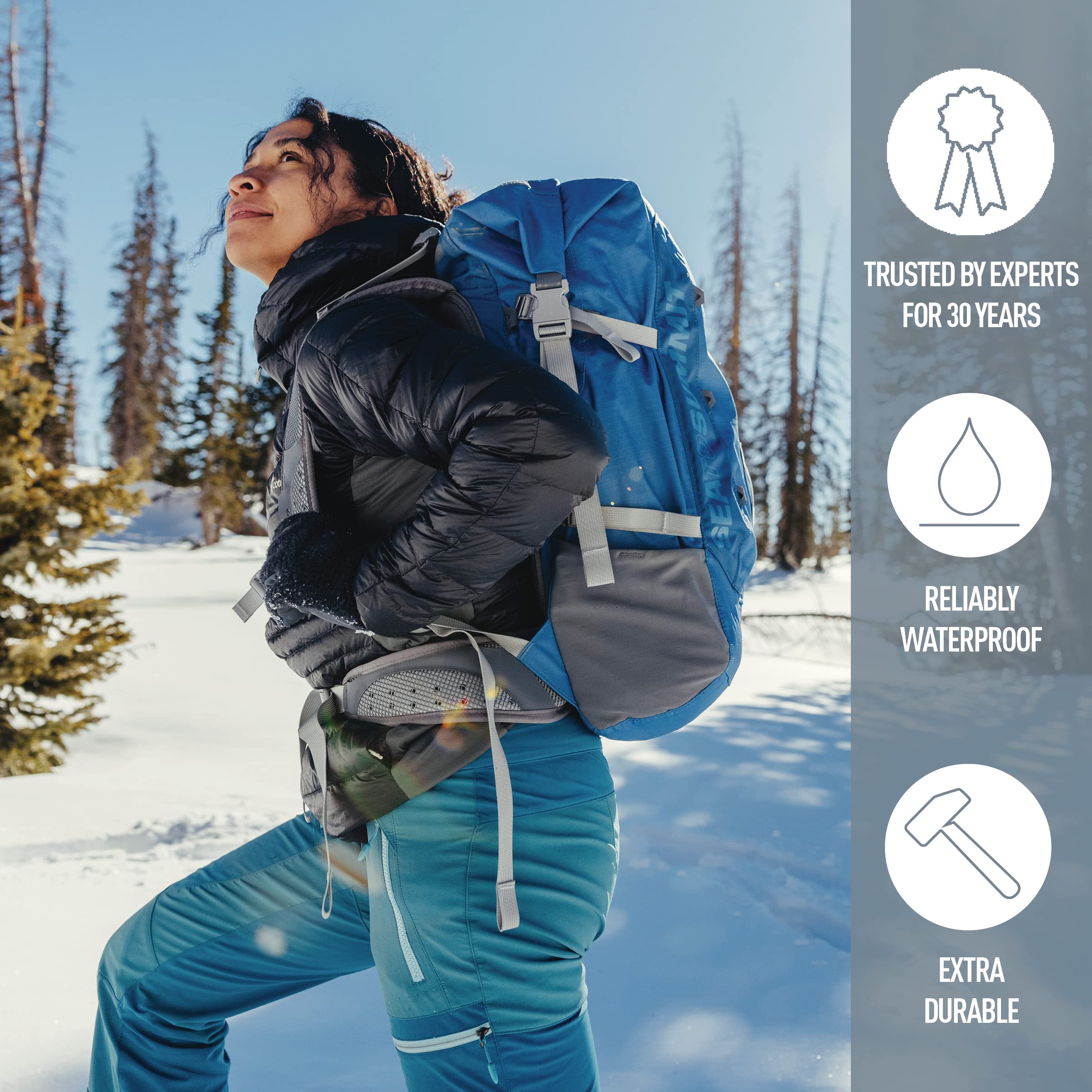 Sea to Summit Flow Drypack 35-Liter Daypack for Skiing and Hiking, Black