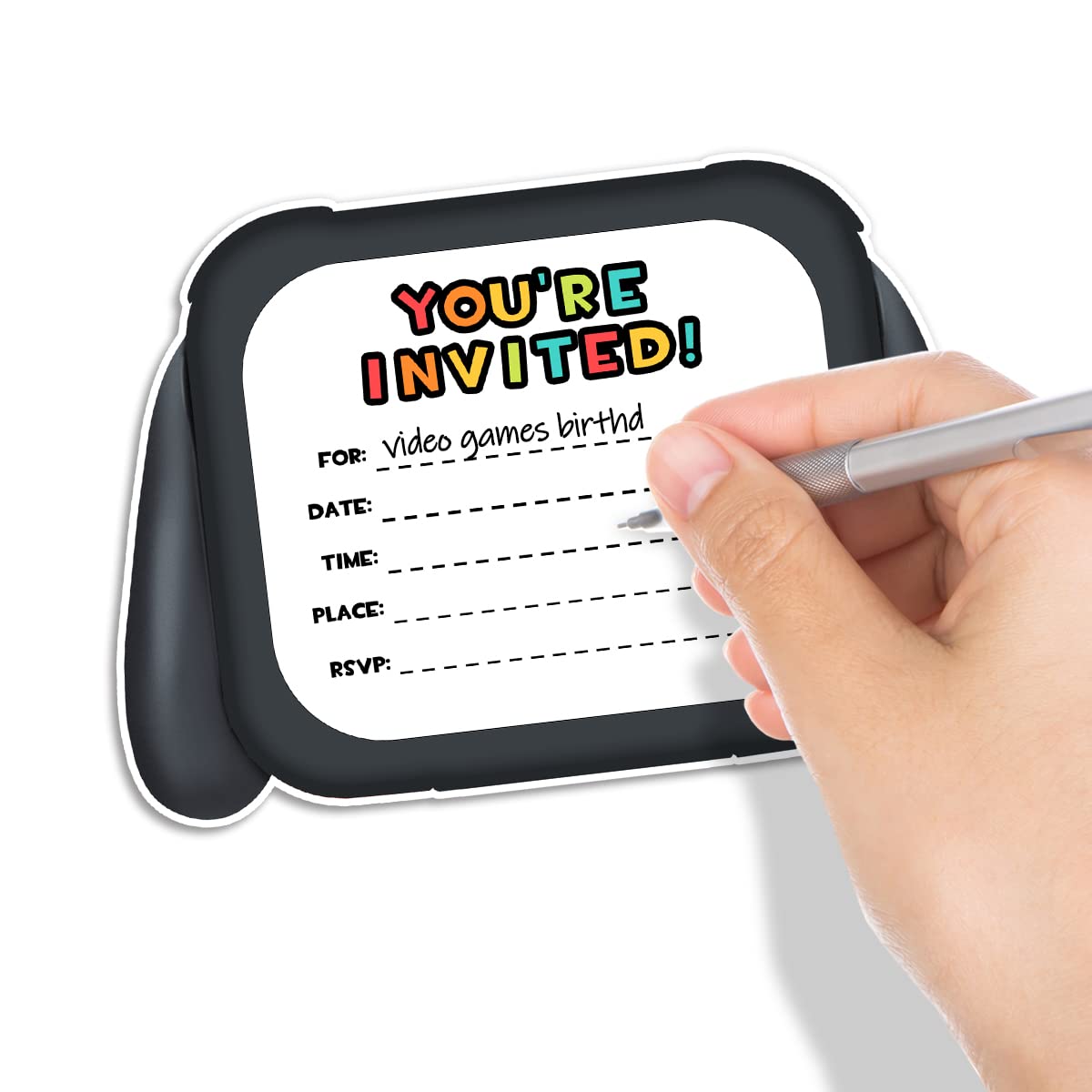 Simimi art Video Game Birthday Party Invitation Cards - Game On Birthday Party Invitation - 30 Cards With 30 Envelopes