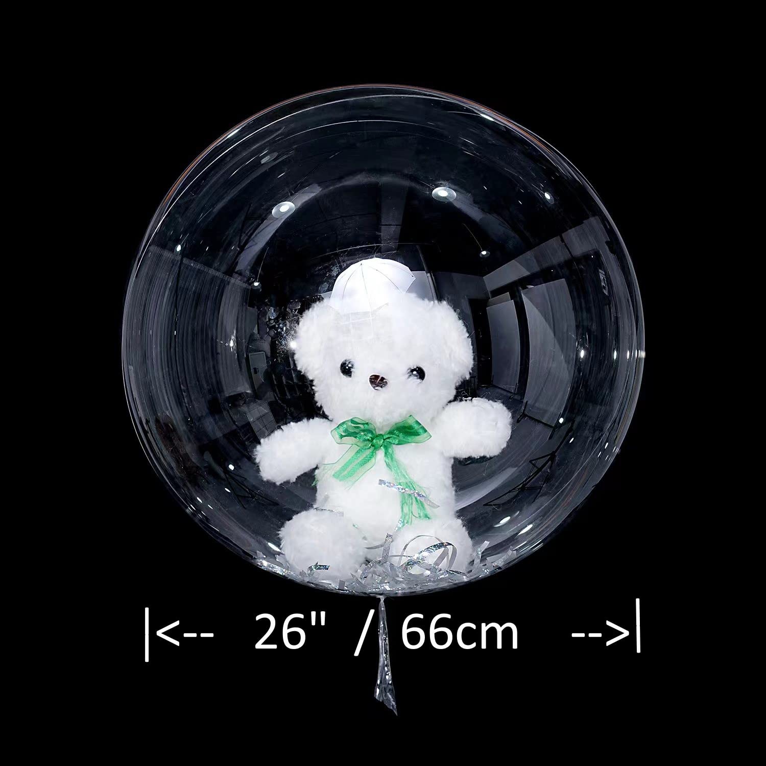 Wide Mouth Clear BoBo Balloons for Stuffing,15 Pack 26" Pre Stretched Extra Large Wide Neck Bubble Balloons for fill Teddy Bear/Wedding/Baby Shower/Father's Day/Graduation Party Decoration