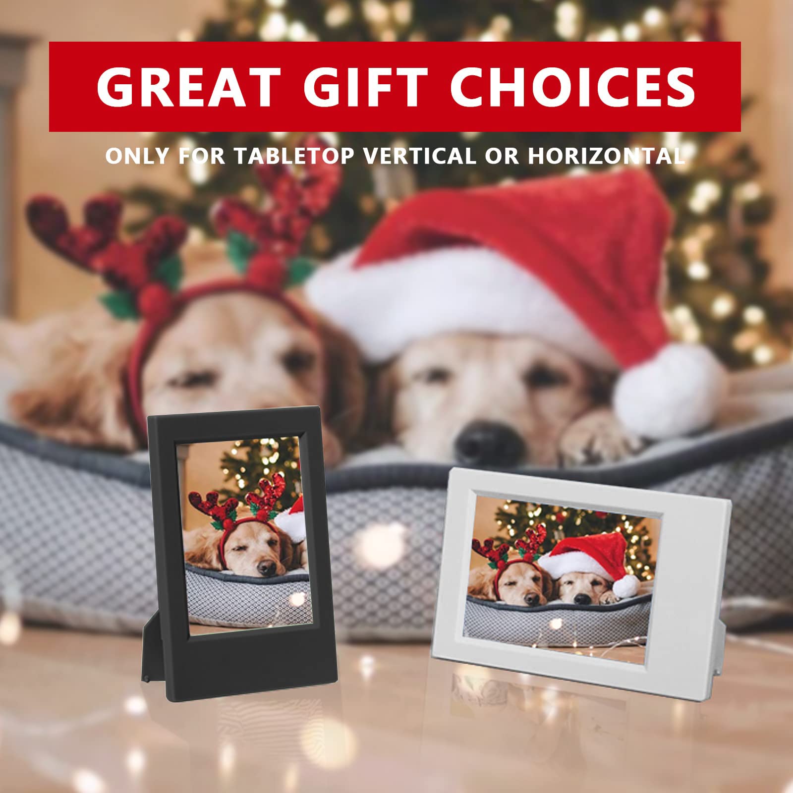 wogozan Mini 3 Inch Photo Picture Frames for Fujifilm Instax Mini 12/11/99/90/9/8/7+/EVO Classic Polaroid 2x3 Frame Wallet Size Photo Desktop Display Black & Grey (10 Pack)