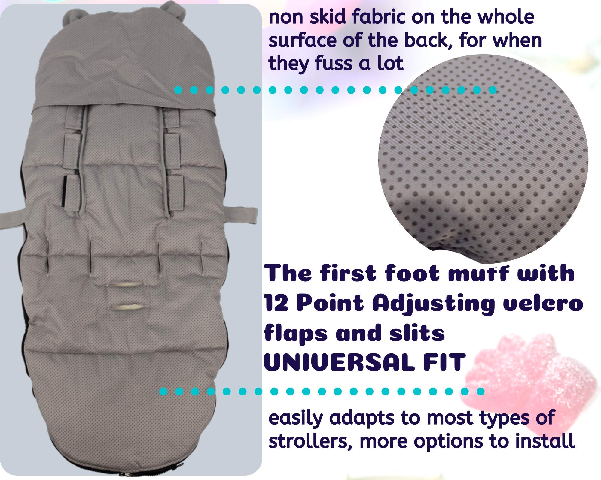 Stroller Trotter - Luxury Stroller footmuff Inner Velvet Layer for Comfort, Stroller Sleeping Bag with Non Skid Adjustable Fixing Elements for Toddler and Baby Bunting