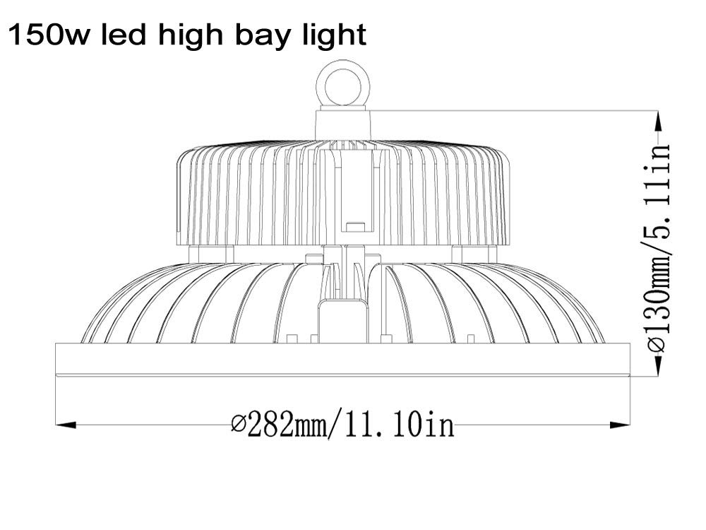 timmrain UFO LED High Bay Light,150W Natural White,Waterproof,with Mount Bracket Hanging Ring for Warehouse/Workshop/Gymnasium/Commercial/Shopping Mall Light